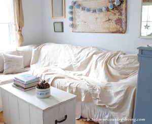 No Sew Drop Cloth Slipcover - Town & Country Living