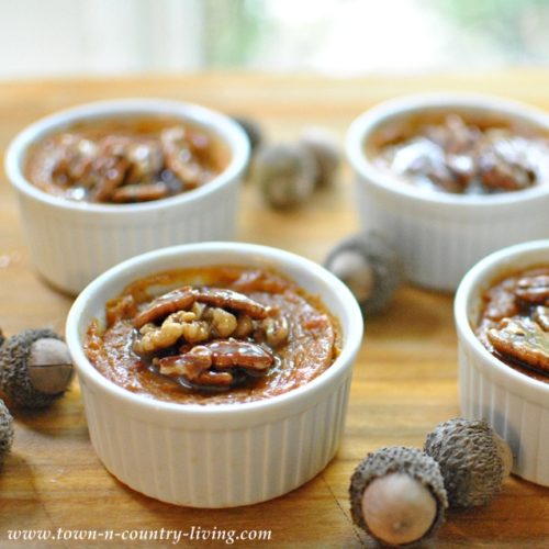 Sweet Potato Spoon Bread with Caramel Pecan Sauce - Town & Country Living