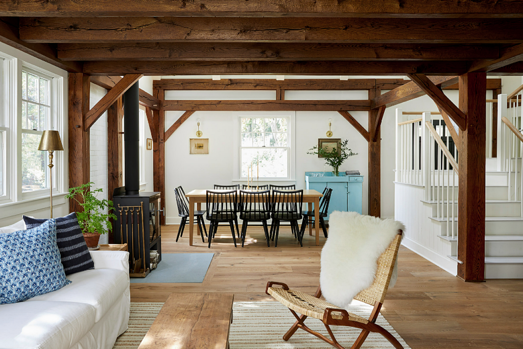 Eclectic Coastal Style in a Maine Timber Frame House