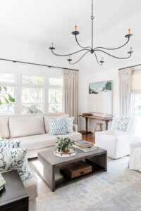 Beautiful White and Pale Blue Living Rooms Create Serenity